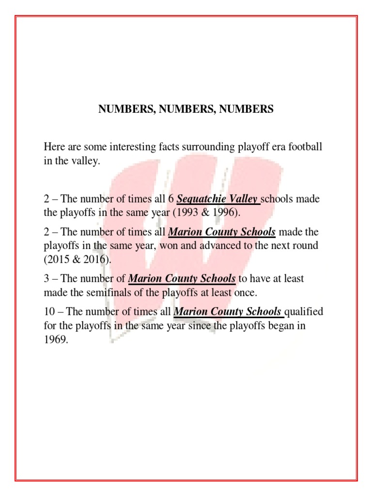 Numbers PDF | PDF | Sports Competitions | Sports