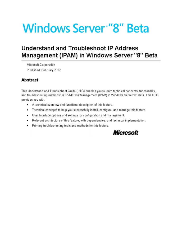 Understand and Troubleshoot IP Address Management (IPAM) in Windows ...