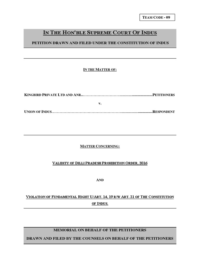 Petitioner - TC 9 | PDF | Writ Of Prohibition | Writ