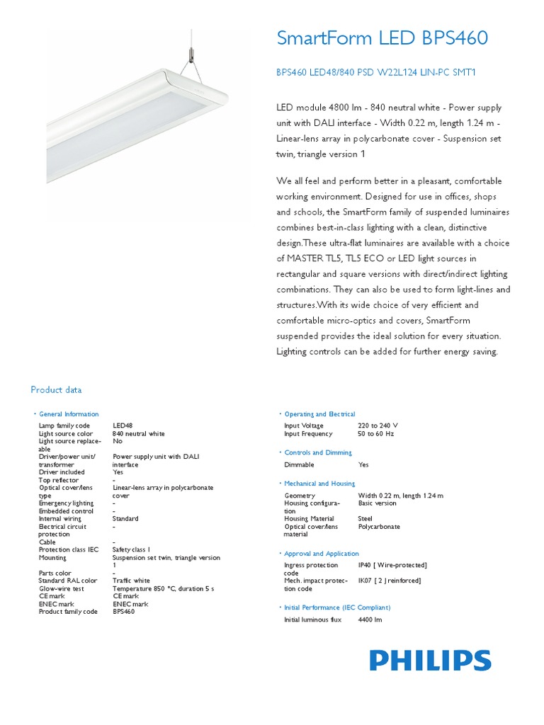 SmartForm LED BPS460 W22L125 PDF | PDF