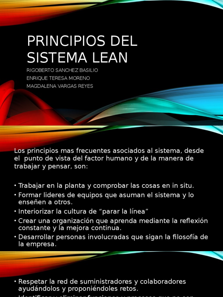 Principios Del Sistema Lean | PDF | Lean Manufacturing | Ciencia de sistemas