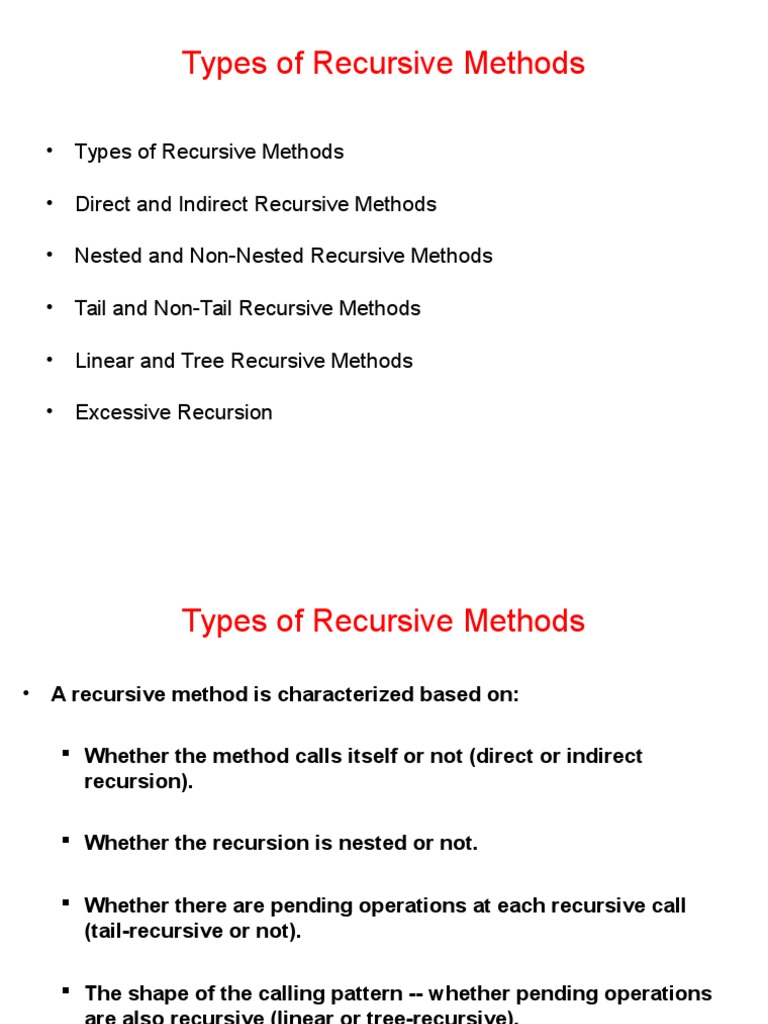 Types of Recursions | PDF | Algorithms | Mathematical Logic
