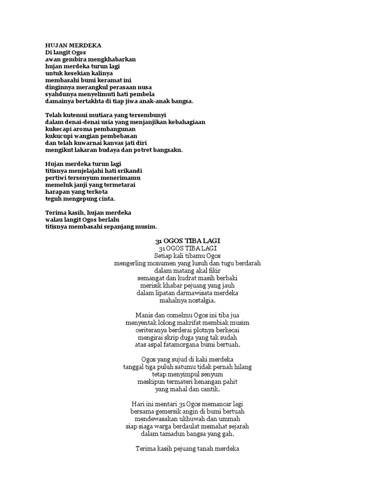 Sajak Merdeka | PDF | Seni