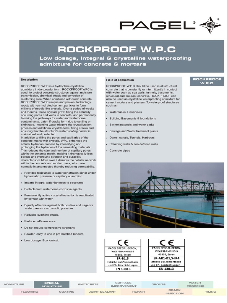Rockproof W.P.C: Low Dosage, Integral & Crystalline Waterproofing ...