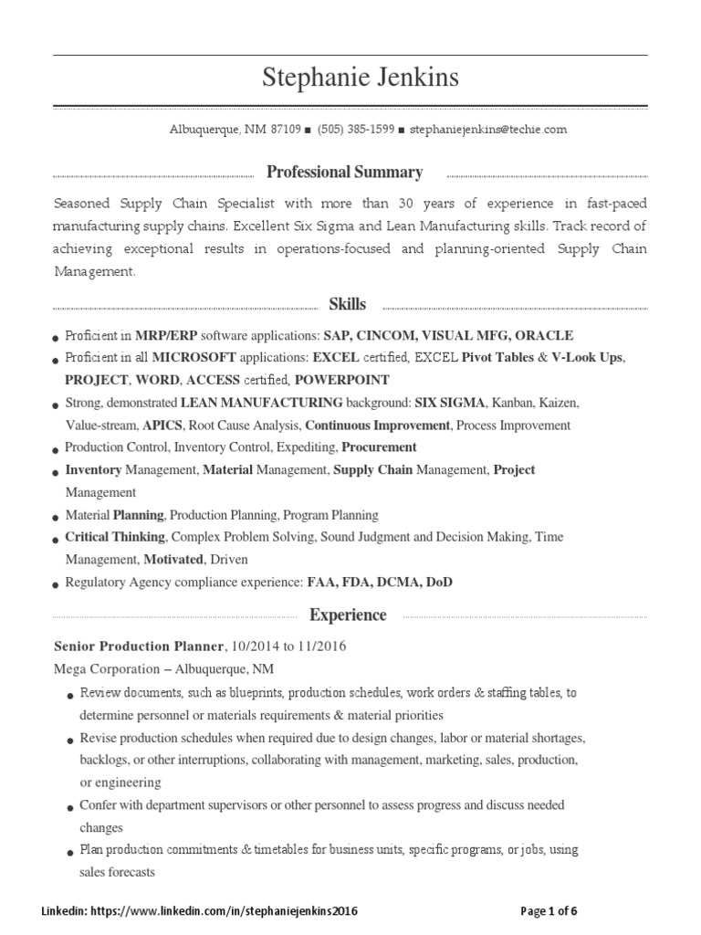Supply Chain Expertise Overview | PDF | Employment | Inventory