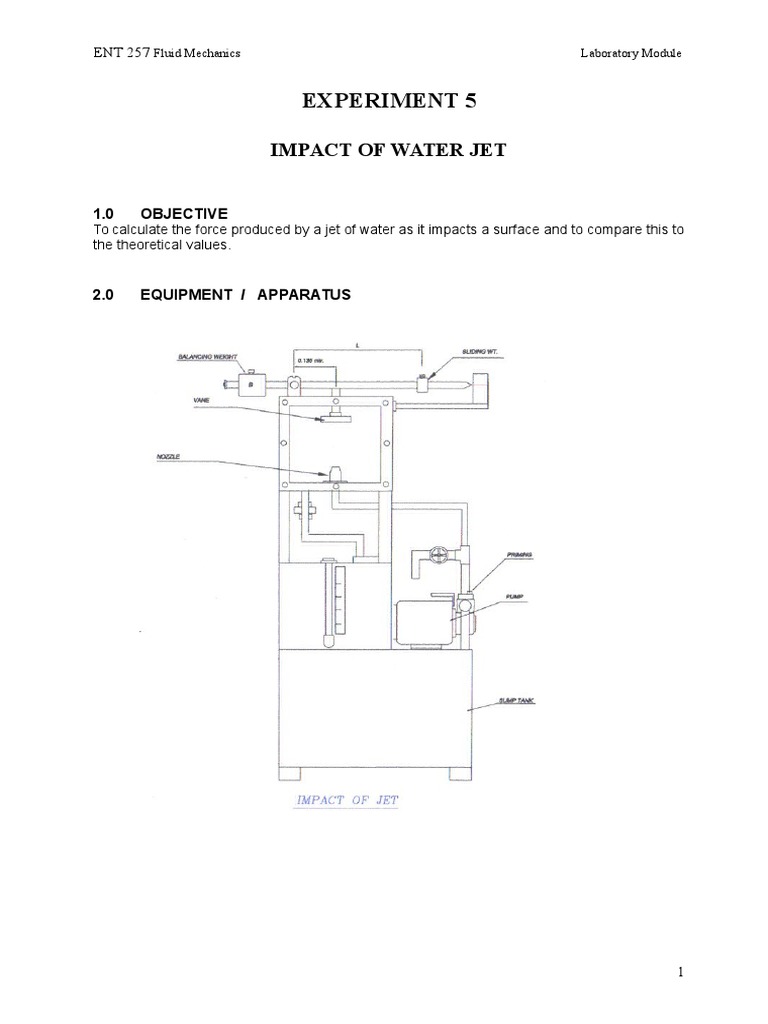 Experiment 5: Impact of Water Jet | PDF | Nozzle | Jet Engine