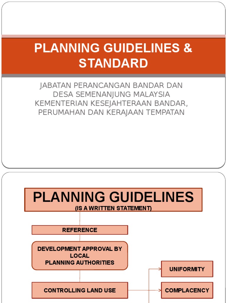 Planning Guidelines & Standard (Urban and Regional Planning) | PDF