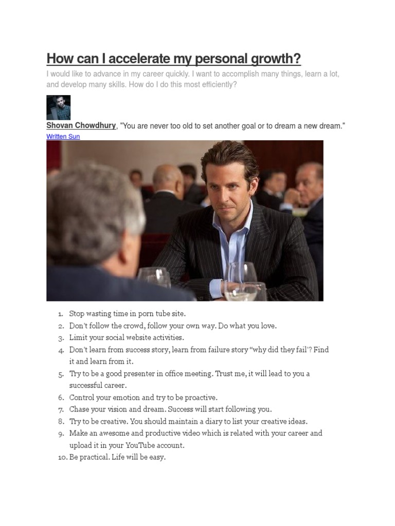 How Can I Accelerate My Personal Growth | PDF | Action (Philosophy ...