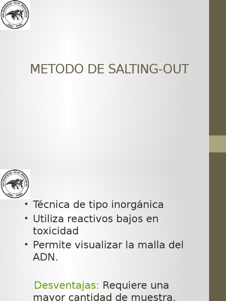 Metodo de Salting-Out | PDF