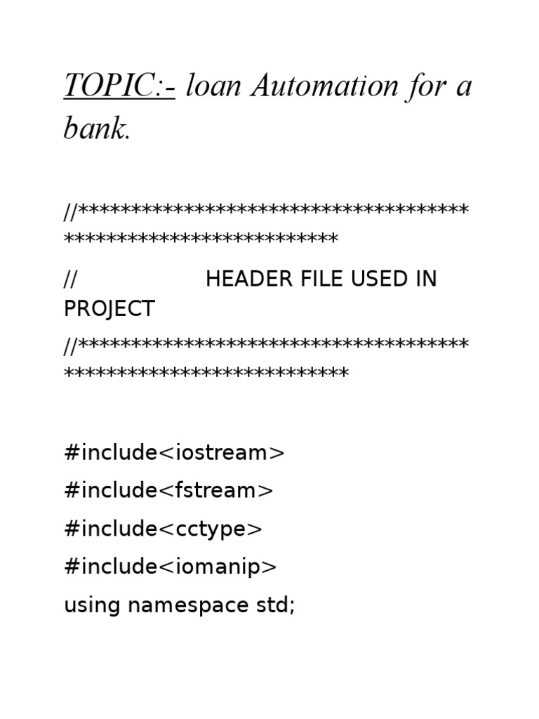 Loan Automation For A Bank | PDF | Programming Paradigms | Object ...
