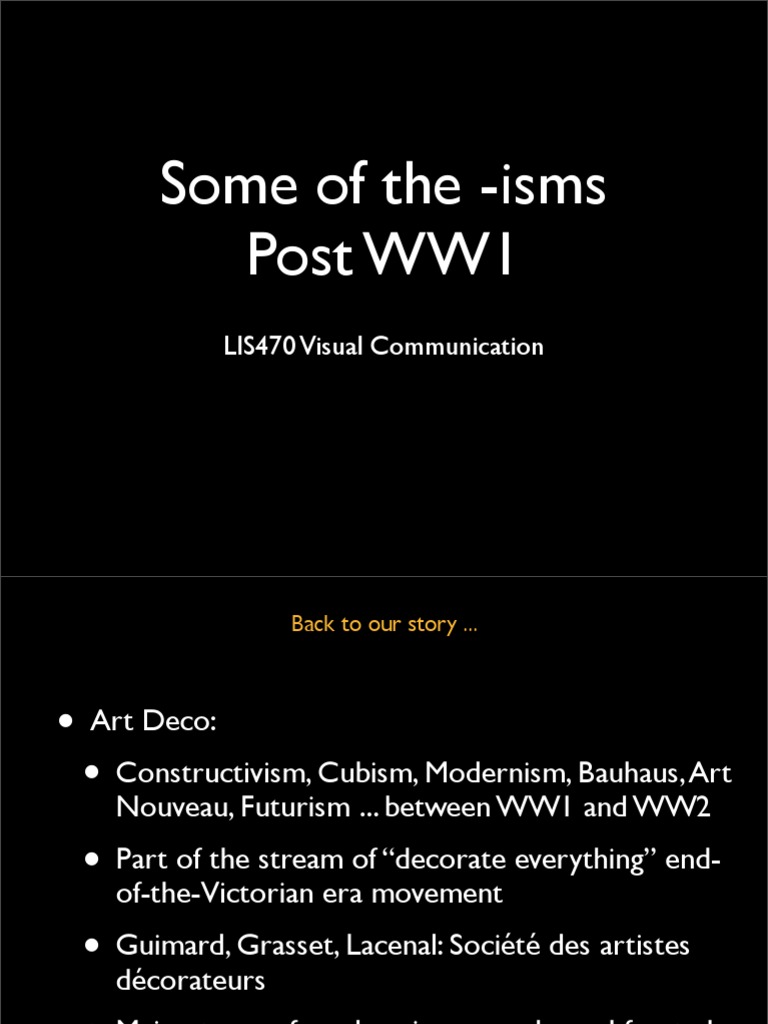 Some of The - Isms Post WW1: LIS470 Visual Communication | PDF ...