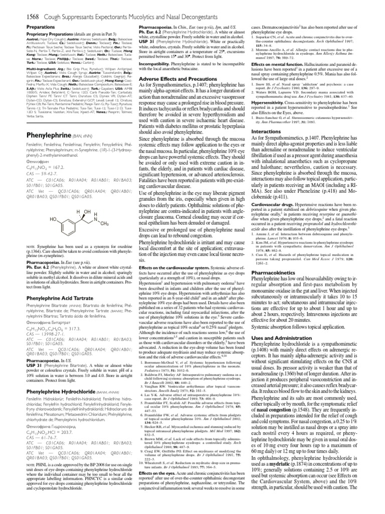 Phenylephrine: Uses and Risks | PDF | Clinical Medicine | Drugs
