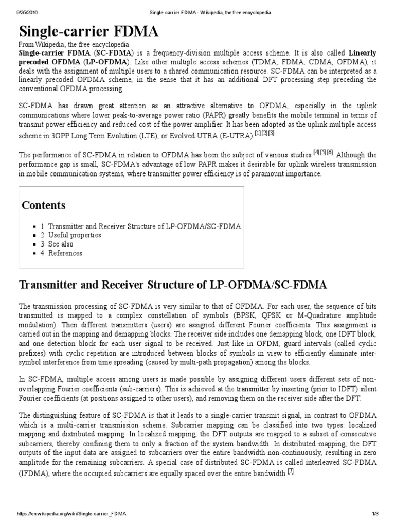 Single Carrier FDMA | PDF | Electronics | Electrical Engineering