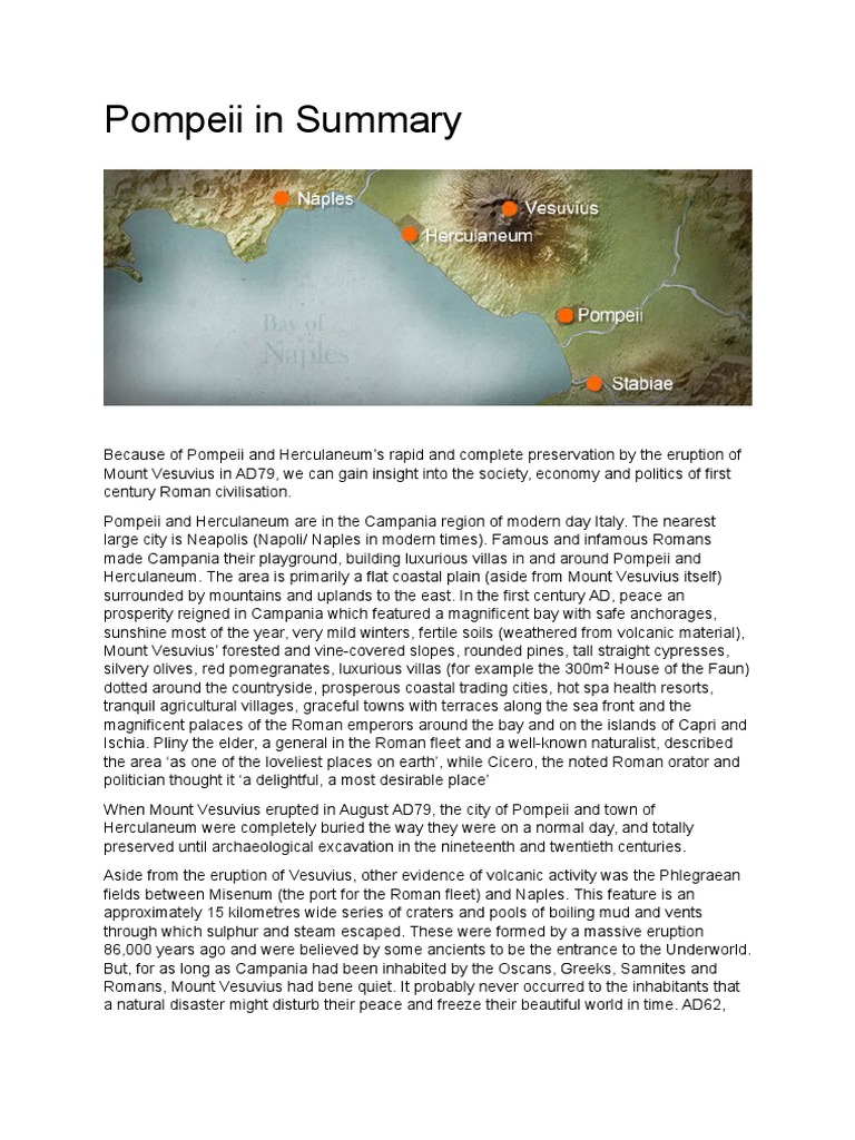 Pompeii in Summary | PDF | Mount Vesuvius | Pompeii