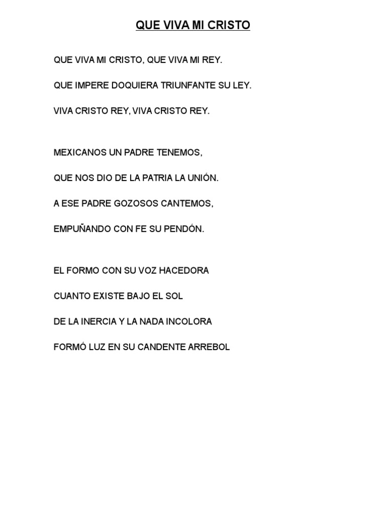 Que Viva Mi Cristo | Musica en español