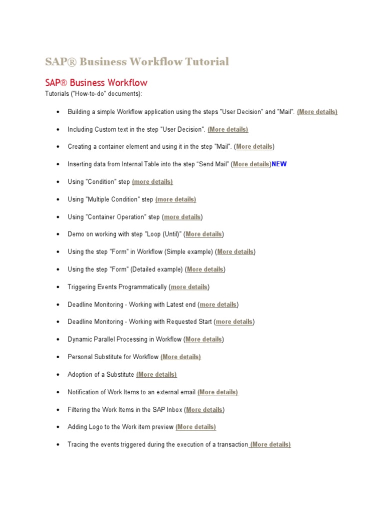 Sap Business Workflow Tutorial Pdf Computing Computer Programming