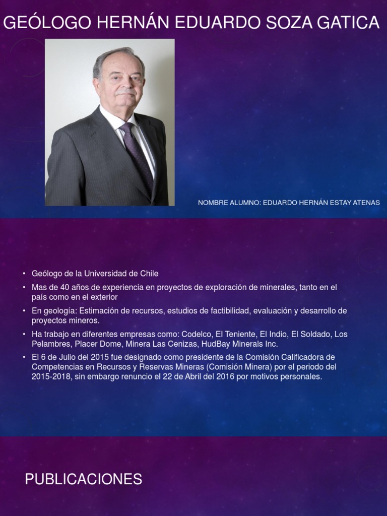 Geólogo Hernán Soza Gatica | PDF