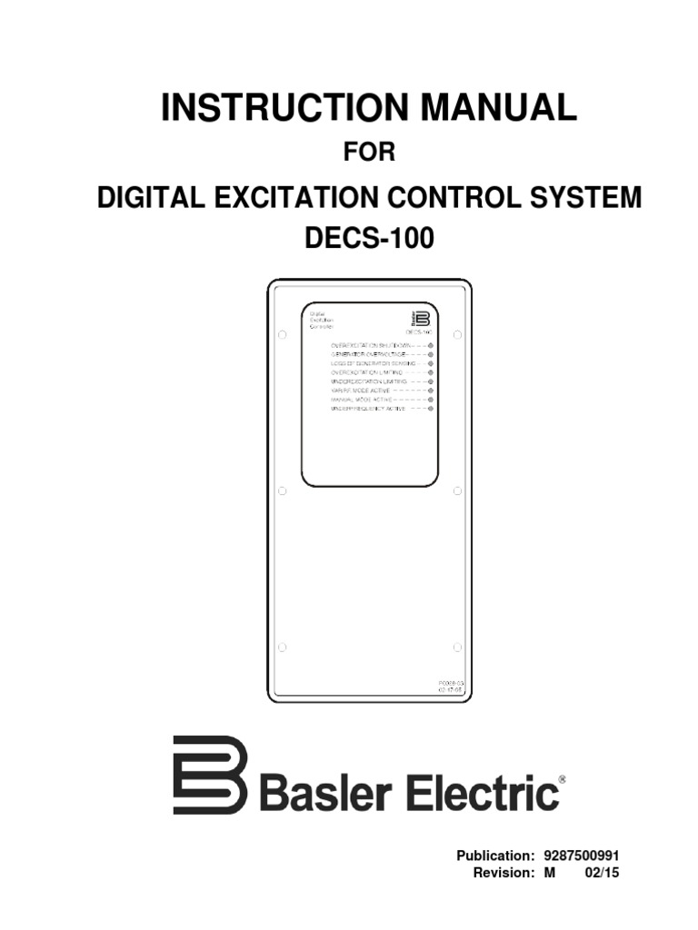 Instruction Manual: Digital Excitation Control System DECS-100 | PDF