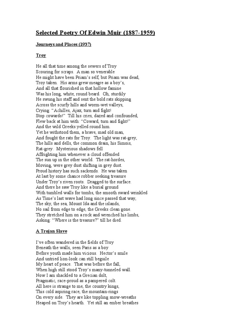 Selected Poetry of Edwin Muir | PDF | Adam | Nature