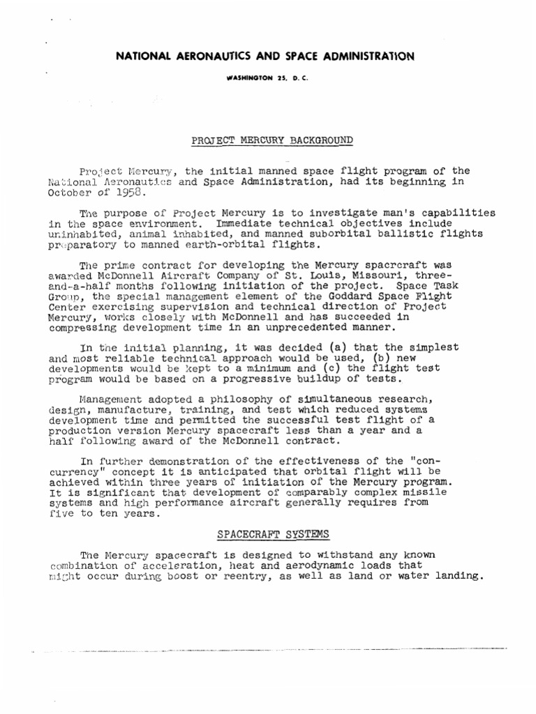 MR-1 Press Kit | PDF | Project Mercury | Space Colonization