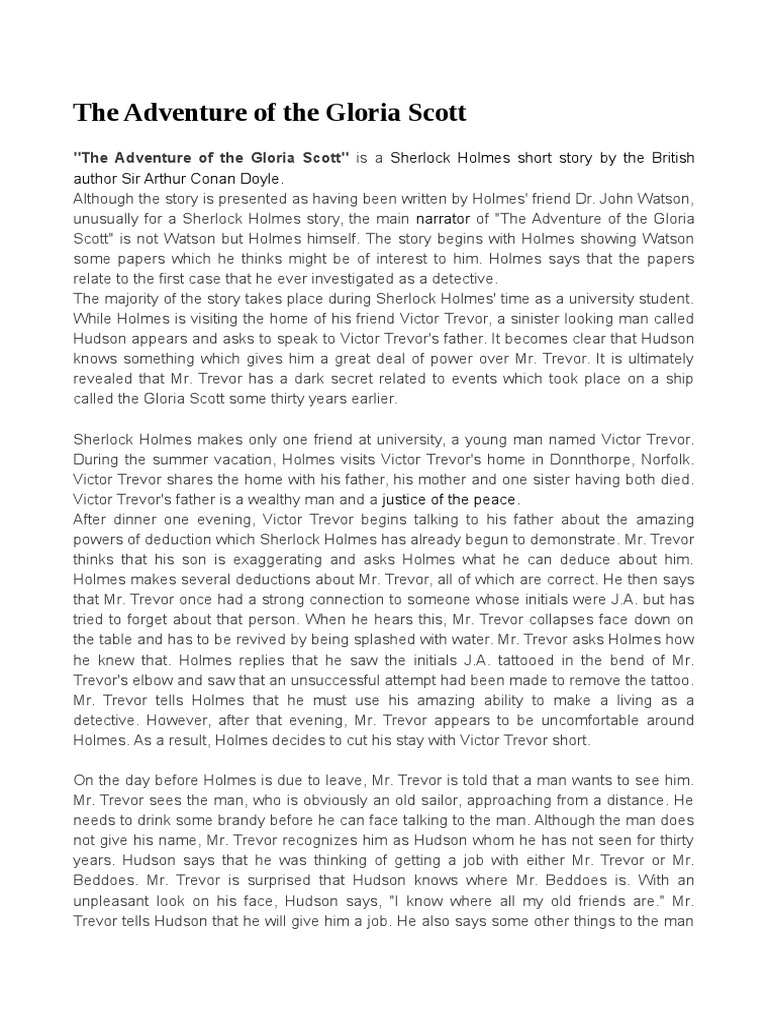 The Adventure of The Gloria Scott | PDF | Sherlock Holmes | Dr. Watson