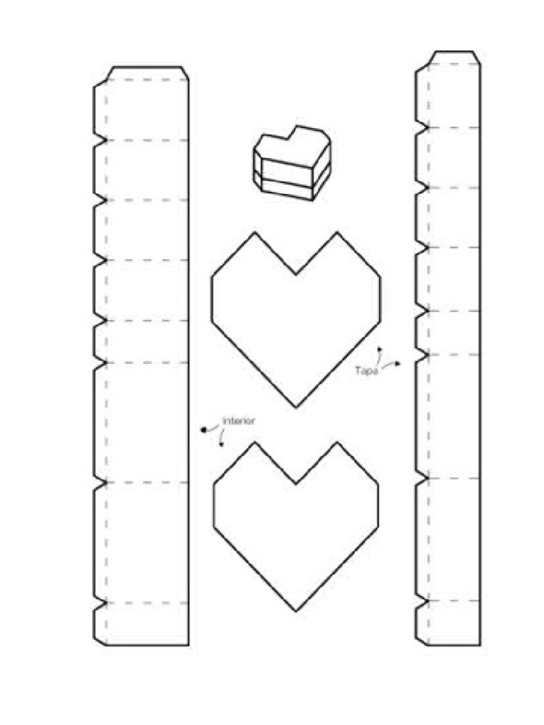 Caja En Forma De Corazon Para Imprimir Pdf
