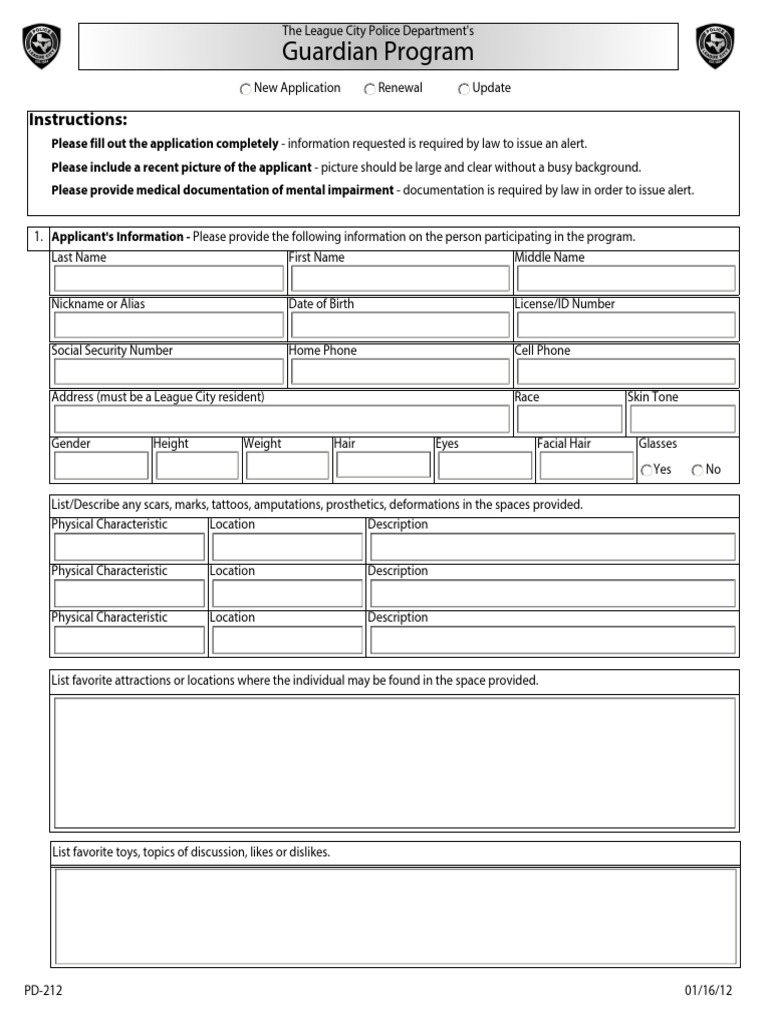 Guardian Program Application | PDF | Vehicle Registration Plate ...