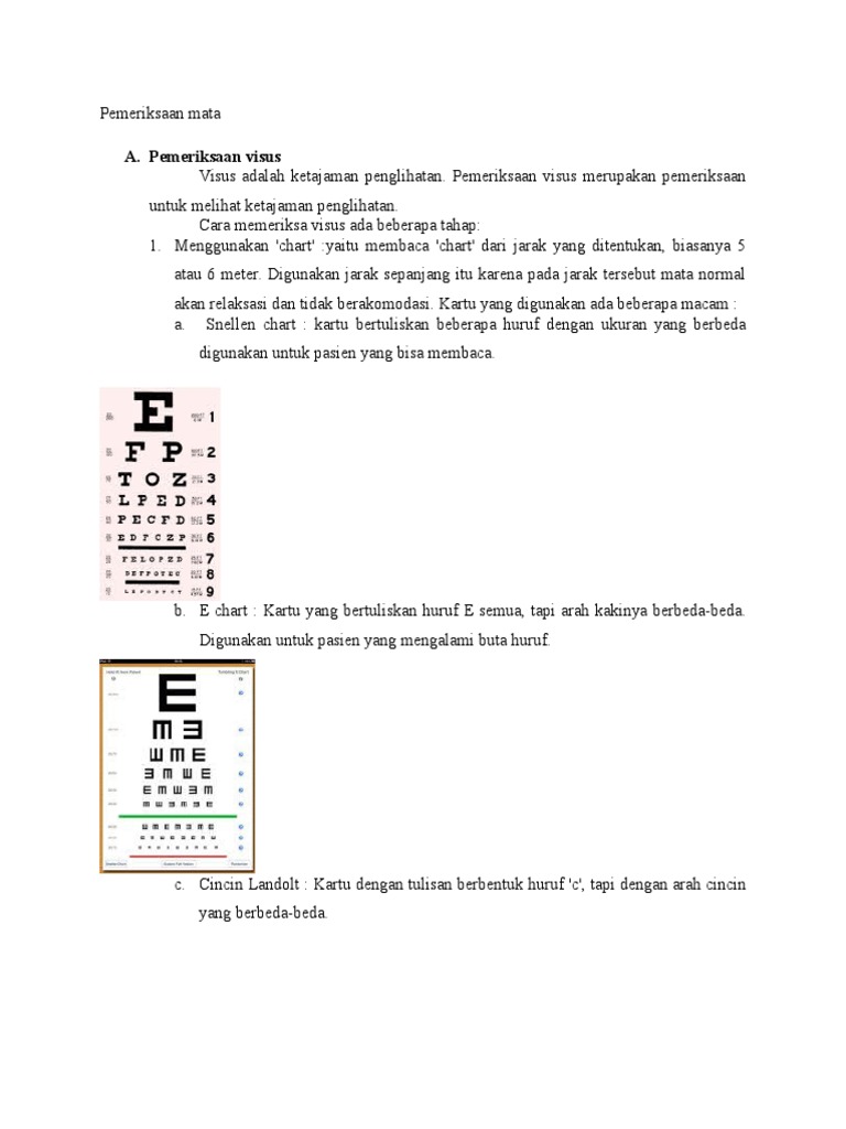 Panduan Pemeriksaan Visus Mata | PDF | Sains & Matematika