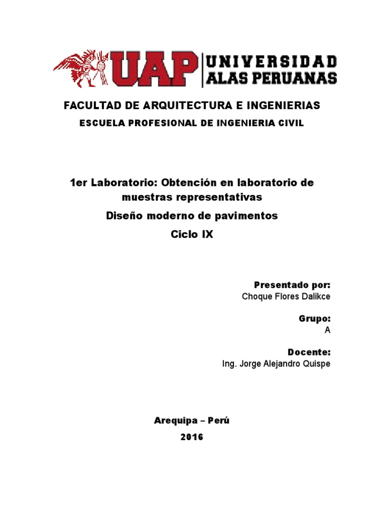 Lab 1 Cuarteo | PDF | Lona | Suelo