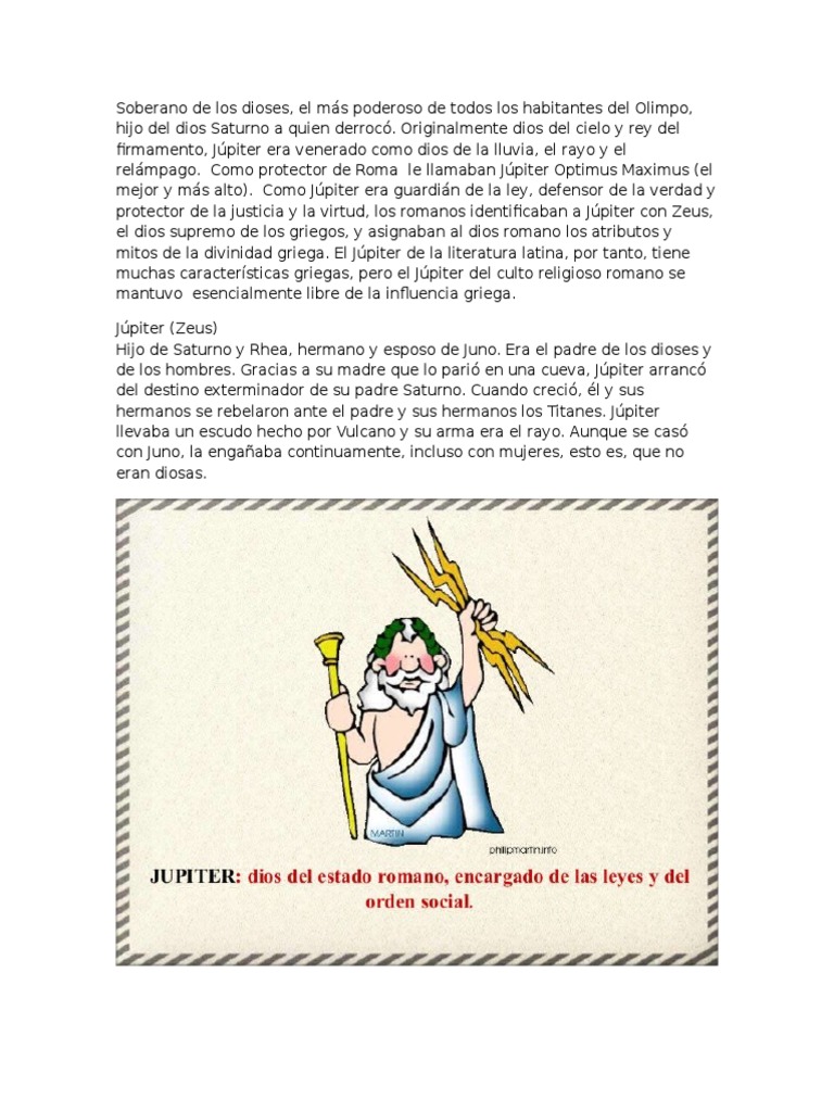 Dios Jupiter | PDF | Júpiter (mitología) | Politeísmo