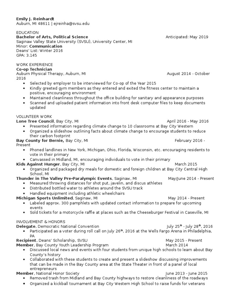 Resume Eportfolio | PDF | Sports