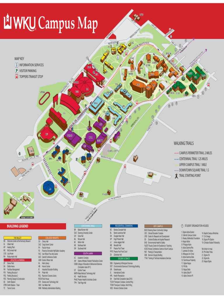 WKU Campus Map and Directions 2025 | PDF | Student Organizations | Sex ...