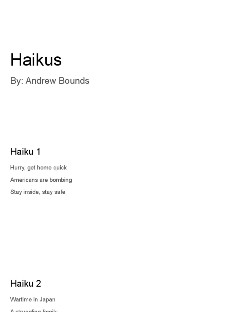 Haiku | PDF