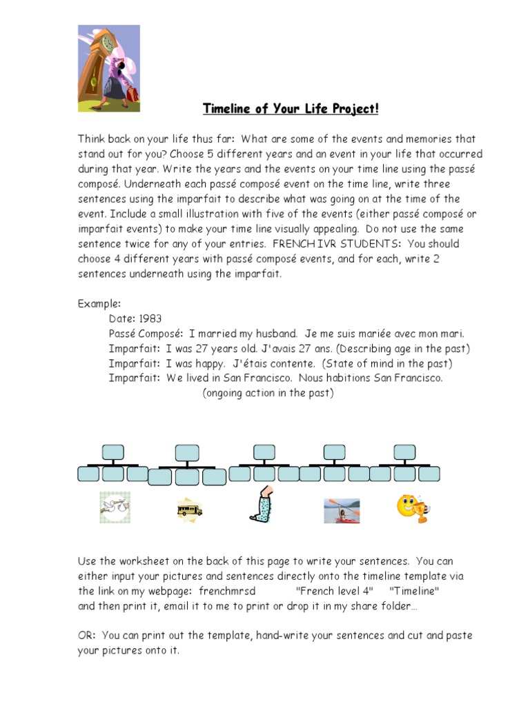 Timeline of My Life Assignment Page | PDF