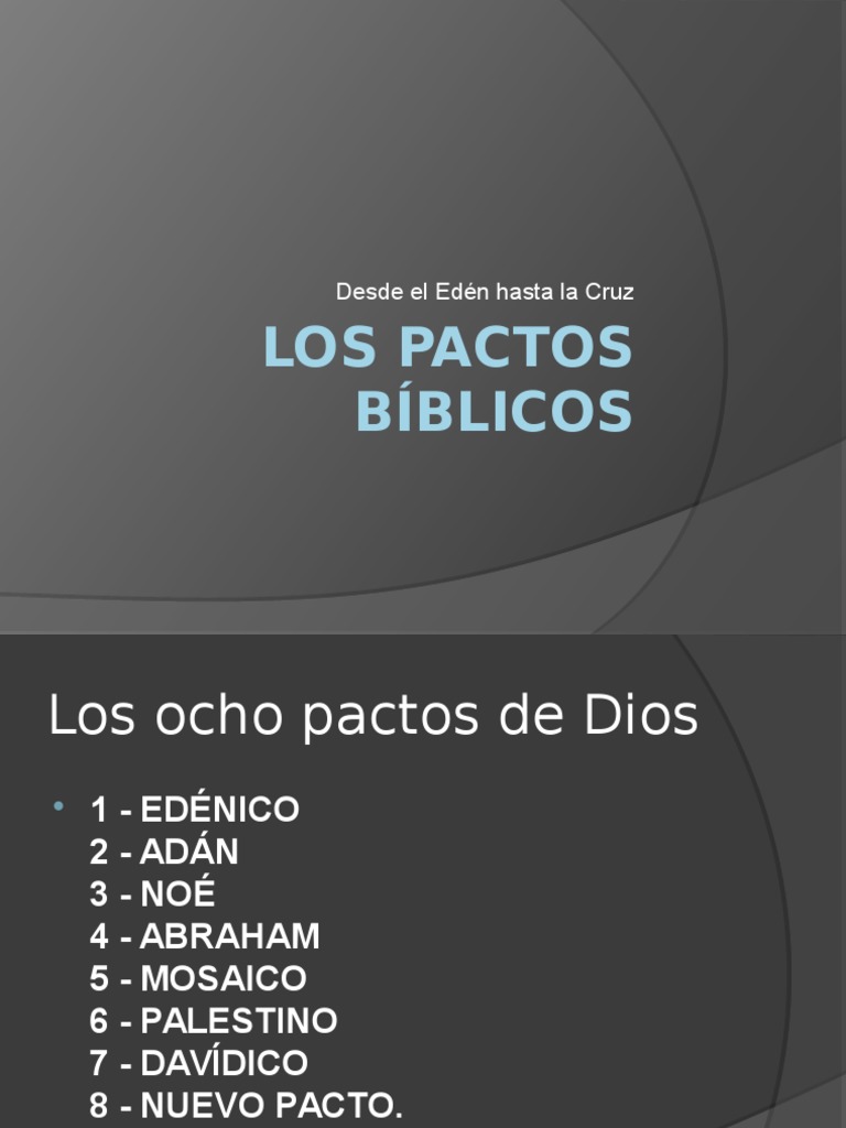 Ocho Pactos de Dios en la Biblia | PDF | Abrahán | Noé