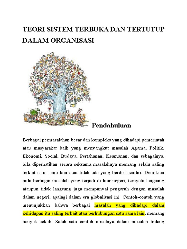 Teori Sistem Terbuka Dan Tertutup Dalam | PDF