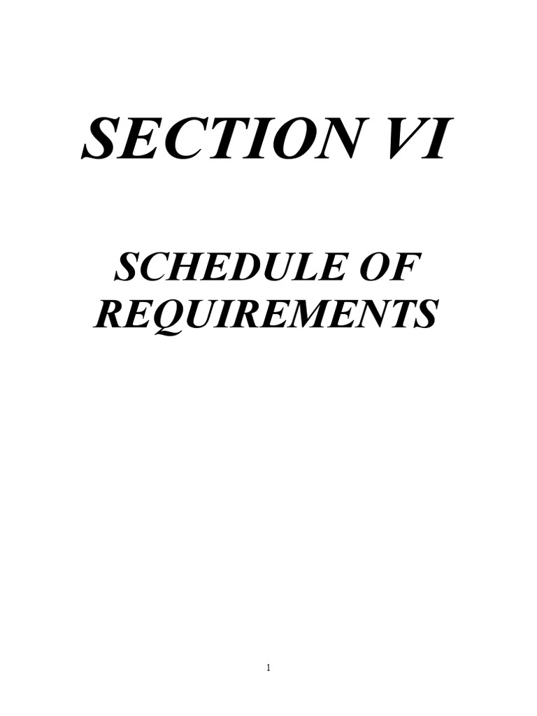 Section Vi: Schedule of Requirements | PDF | Rechargeable Battery ...