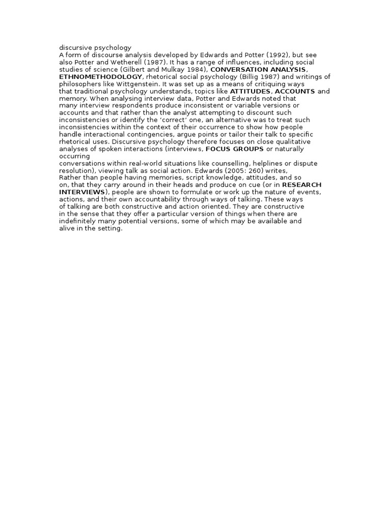 Discursive Psychology | PDF | Philosophy | Self-Improvement