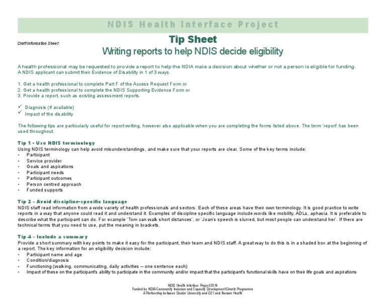 Report Writing Tips Eligibility Decisions | PDF