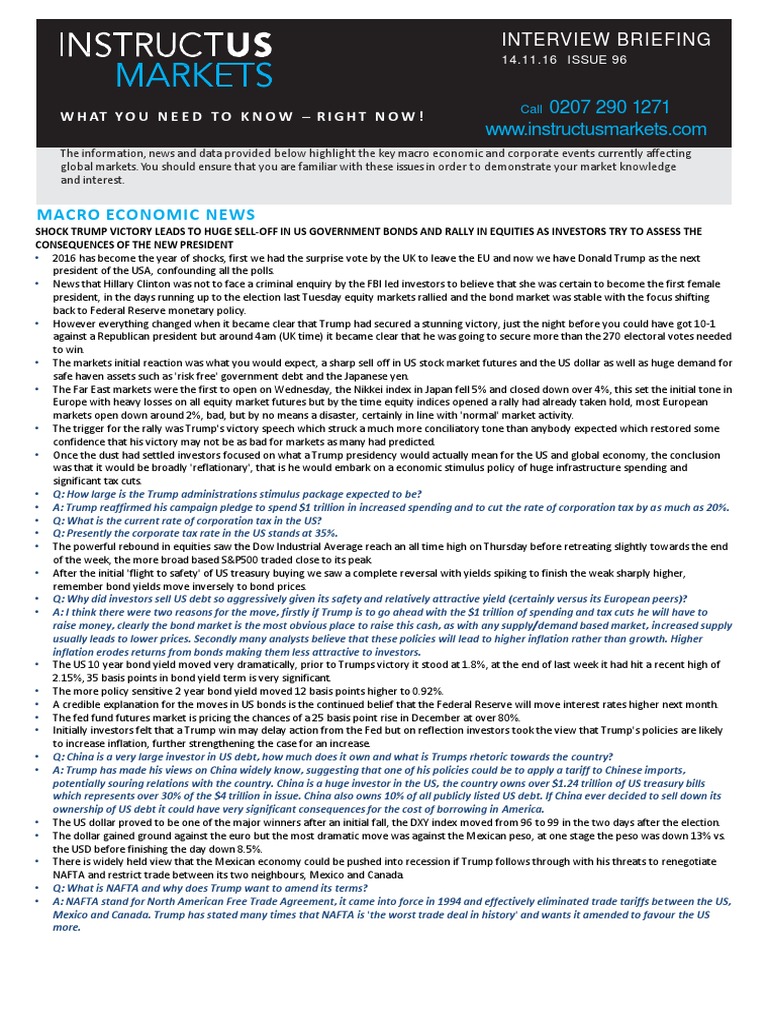 Interview Brief Stuff | PDF | Stock Market | Bonds (Finance)