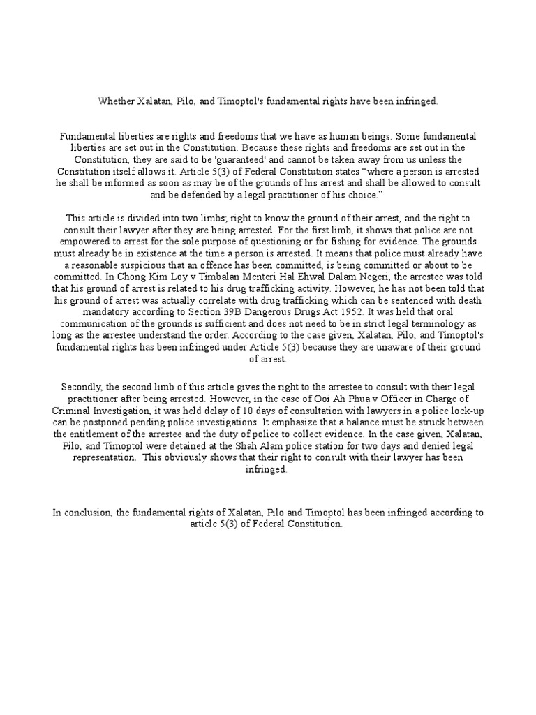 Consti Tutorial | PDF | Arrest | Police