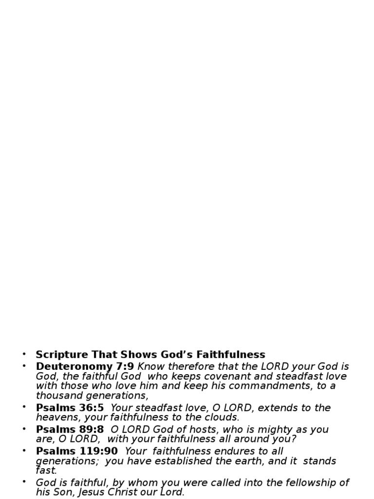 Faithfulness Reflection | PDF | Fruit Of The Holy Spirit | Jesus
