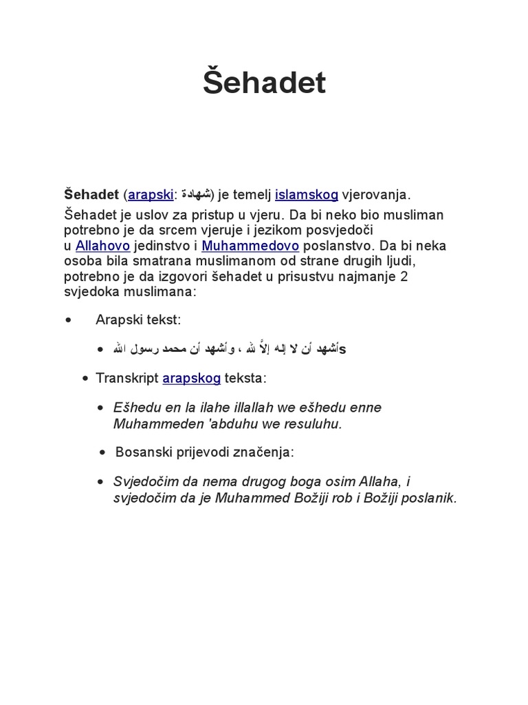 Sehadet | PDF
