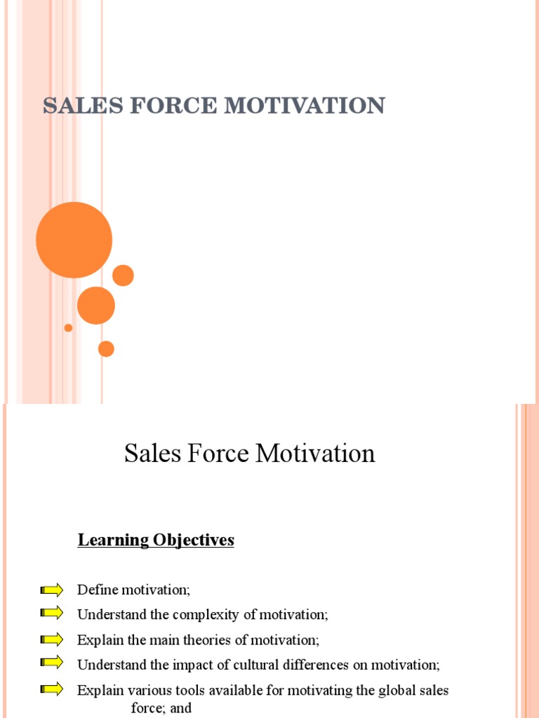 Sales Force Motivation | PDF | Motivation | Motivational