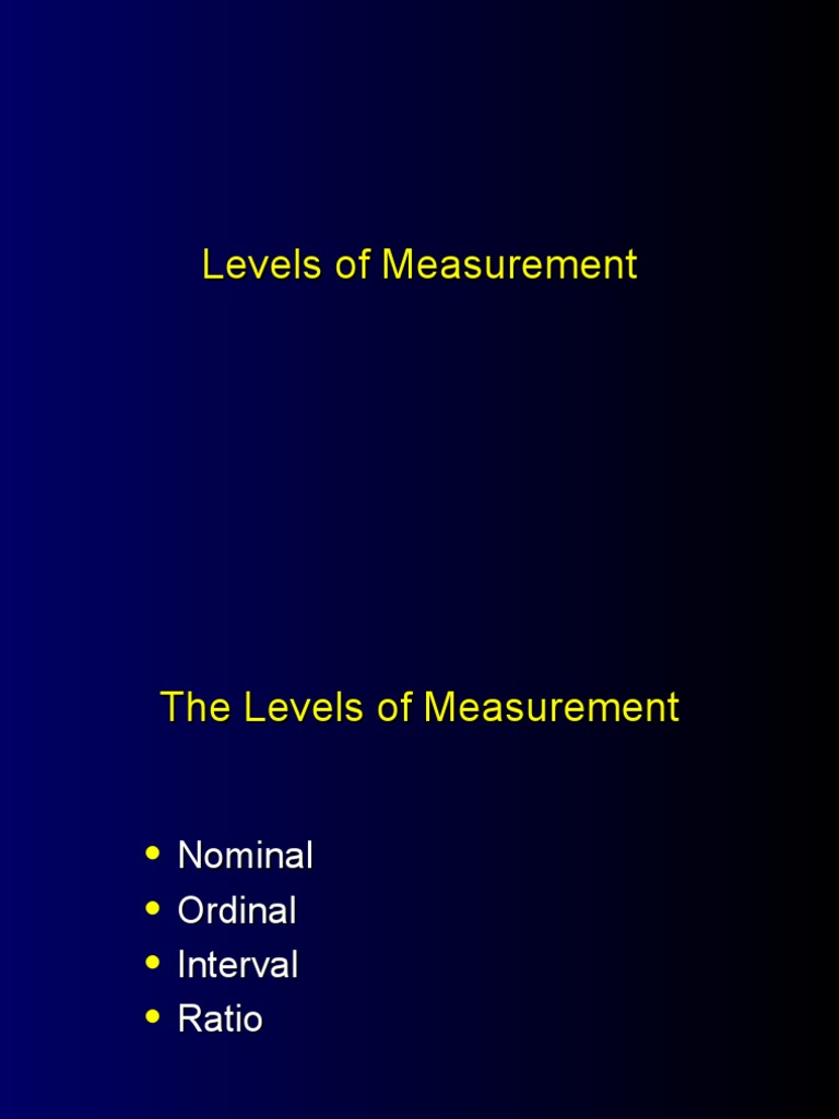 Measurement Levels | PDF | Level Of Measurement | Measurement