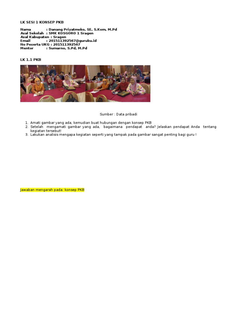 LK Sesi 1 Konsep PKB | PDF