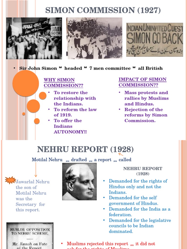 Nehru Report (1928) and Simon Commission (1927) - G7-Pakistan Studies | PDF