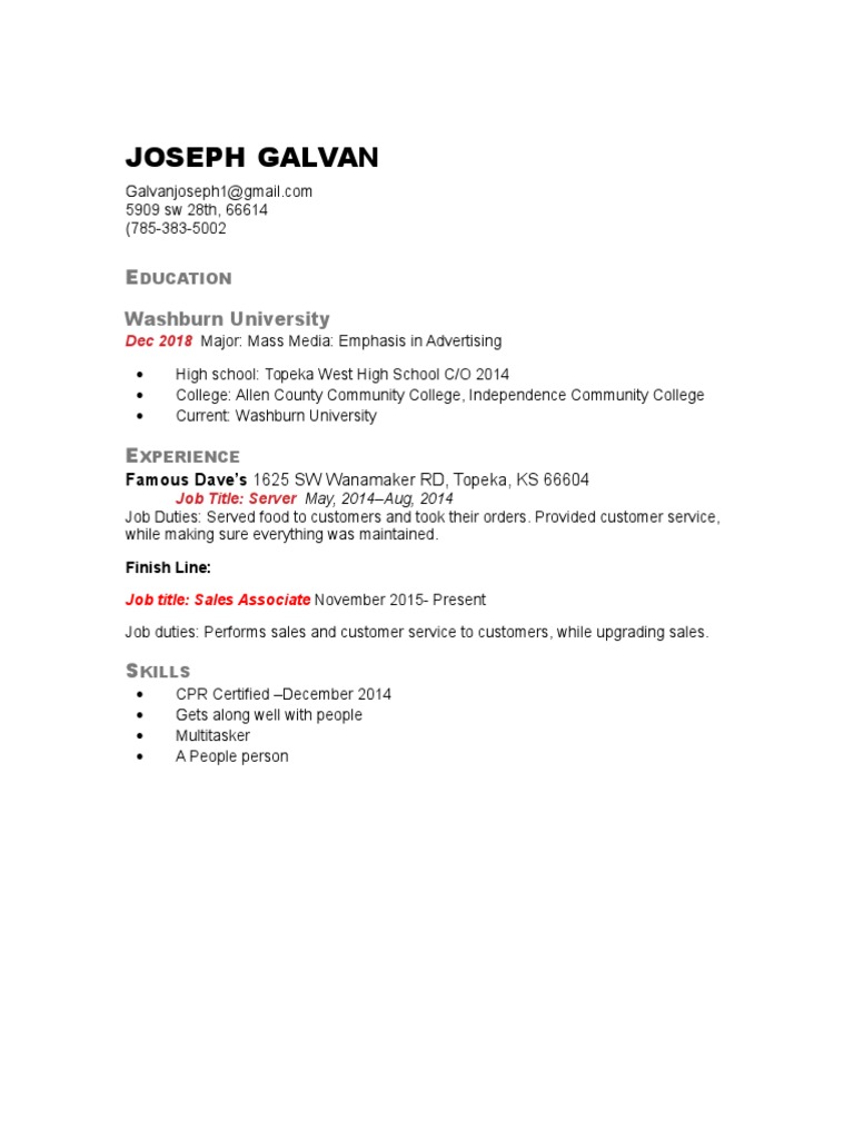 Joseph Galvan Resume | PDF
