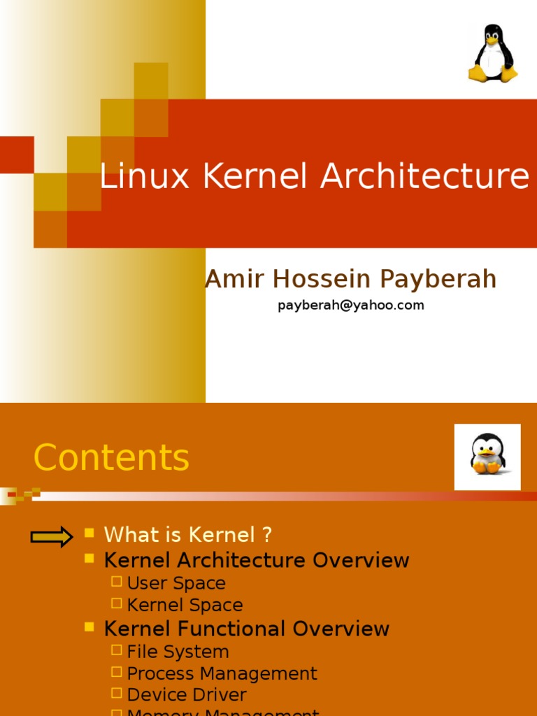 Linux Kernel Architecture: Amir Hossein Payberah | PDF | Kernel (Operating System) | Computer File