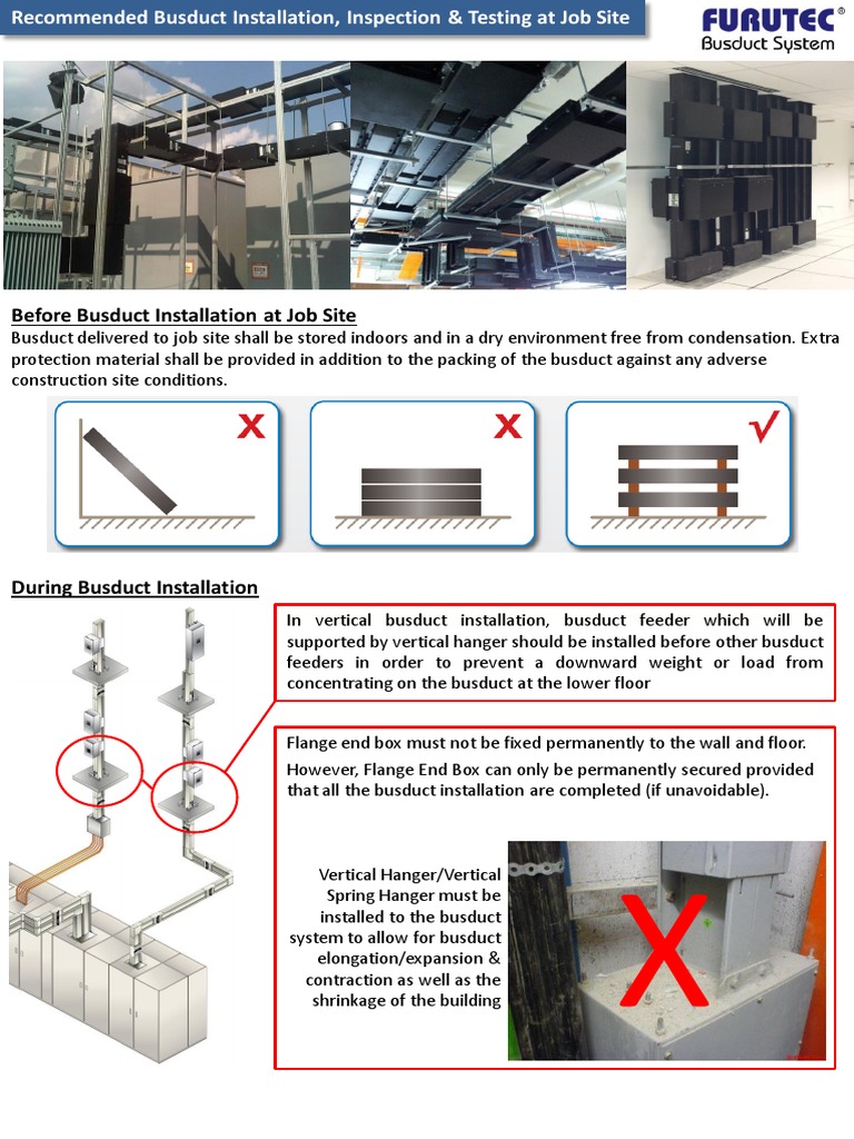 Recommended Busduct Installation | PDF | Wall | Screw